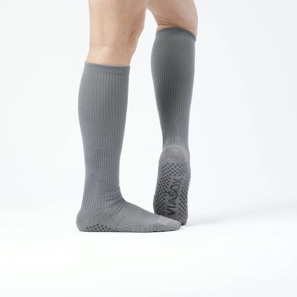 Gray Compression Gripper Socks | Viasox Neutral, Steady Fit
