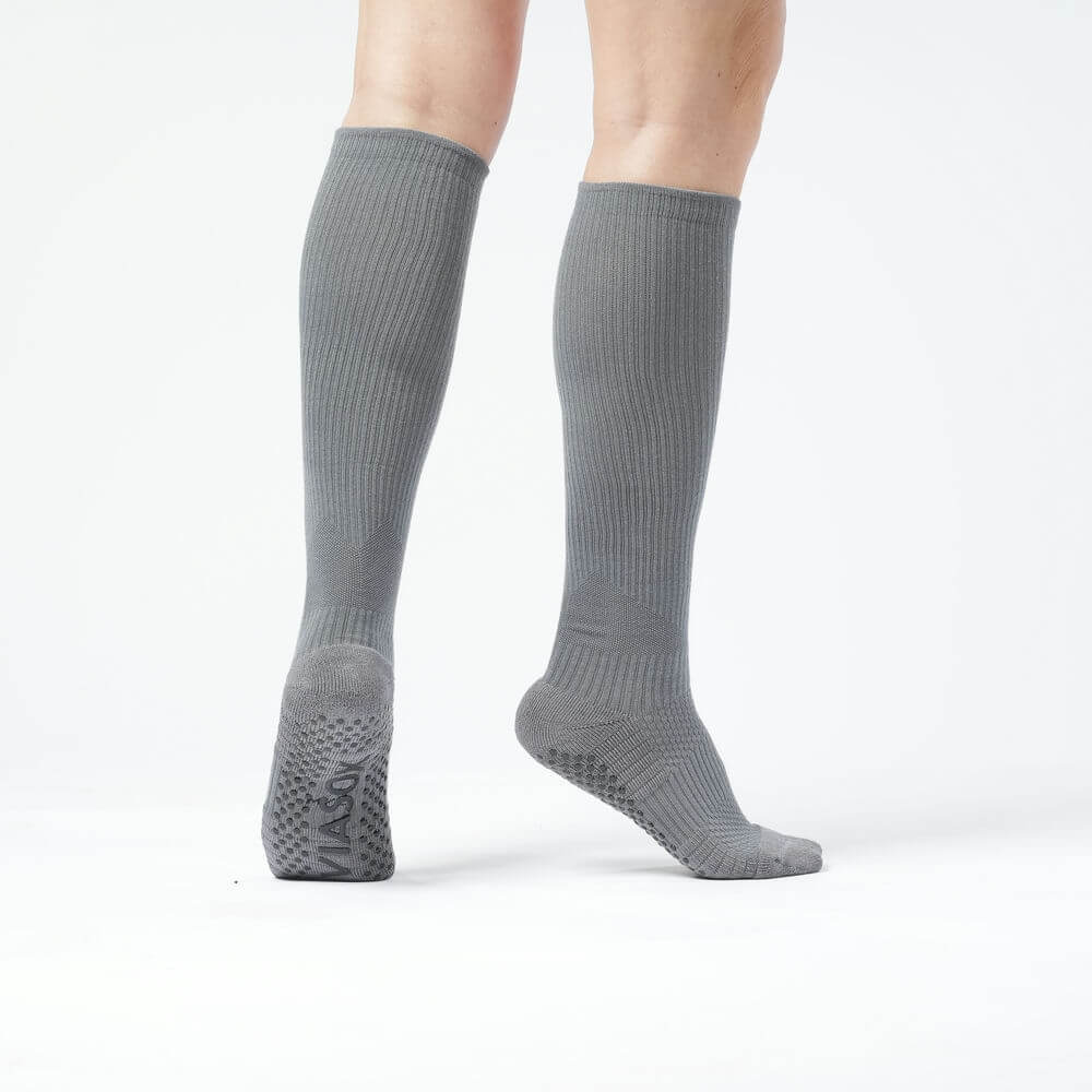 Gray Compression Gripper Socks | Viasox Neutral, Steady Fit