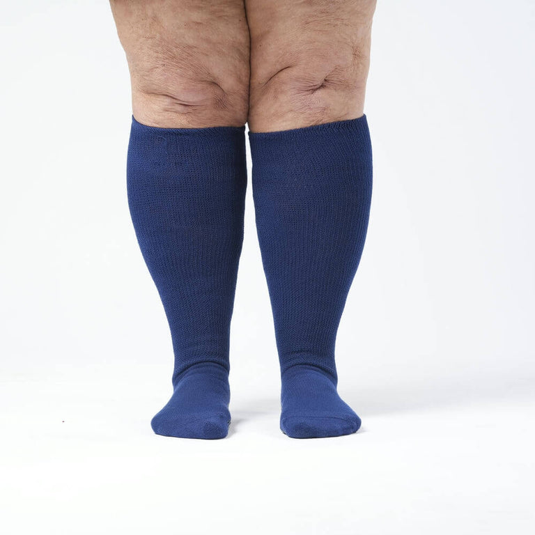 Navy Blue EasyStretch™ Gripper Socks | Viasox Classic Secure Style