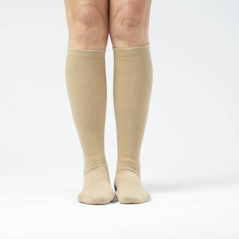 Tan Compression Gripper Socks | Viasox Subtle Support & Grip