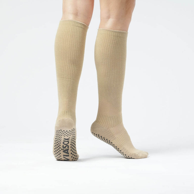 Tan Compression Gripper Socks | Viasox Subtle Support & Grip