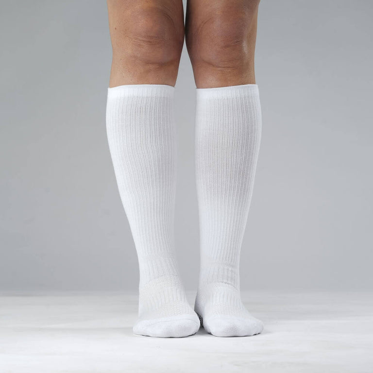 White Compression Gripper Socks | Viasox Clean Support