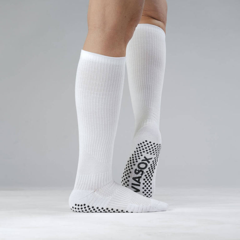 White Compression Gripper Socks | Viasox Clean Support