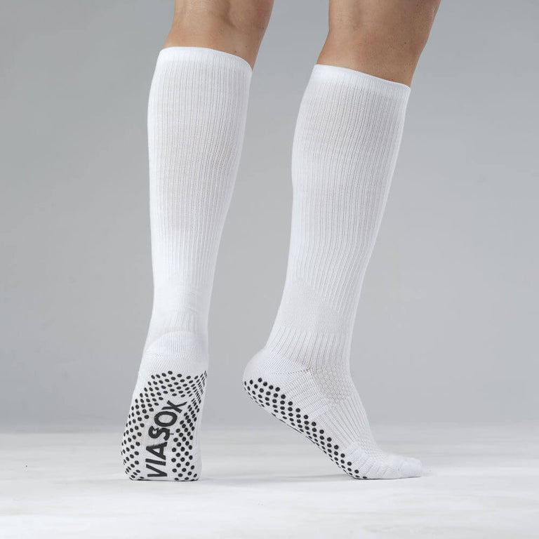 White Compression Gripper Socks | Viasox Clean Support