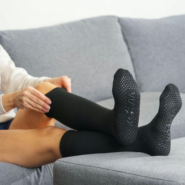 Black Compression Gripper Socks | Viasox Secure Comfort