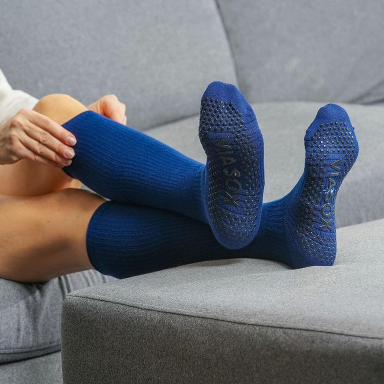 Navy Blue Compression Gripper Socks | Viasox Classic Control