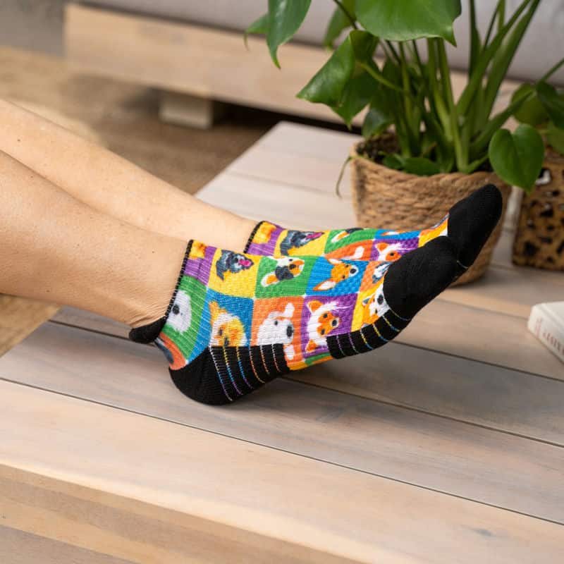 Low-Cut Compression Socks - Dogs Pattern | Viasox