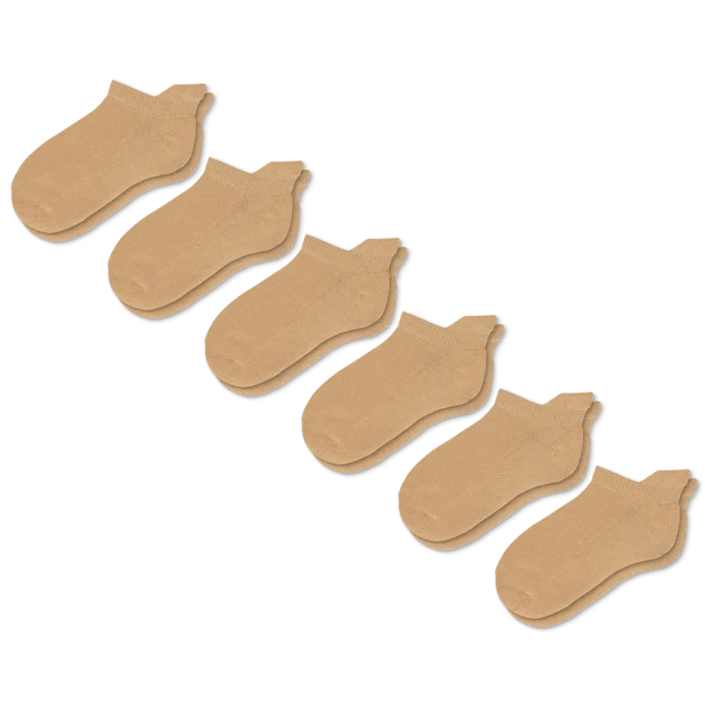 Tan Socks 6 Pack | Viasox Provides Comfort & Support