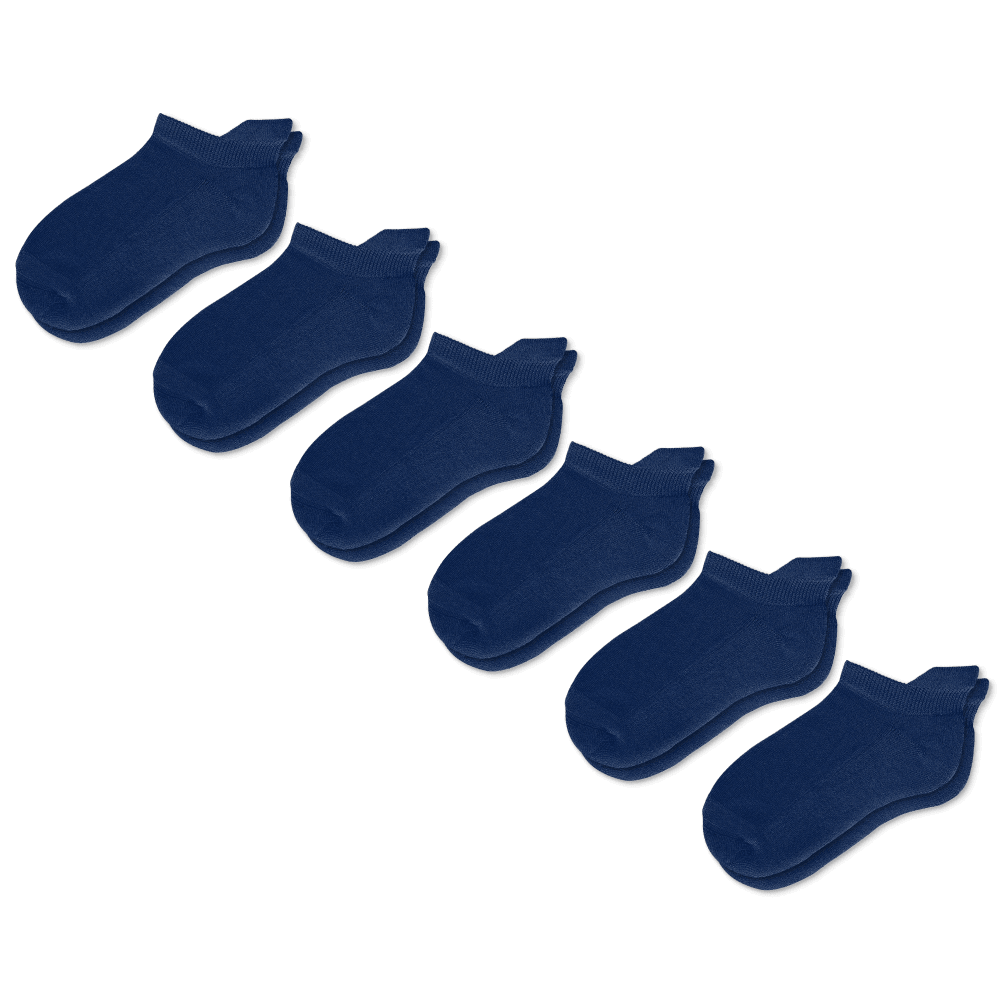 Navy Blue Ankle Socks 6-Pack – EasyStretch™ Comfort by Viasox