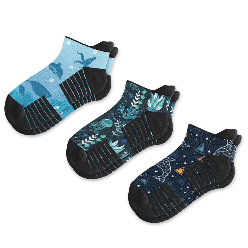 Marine Ankle Compression Socks 3-Pack Bundle by Viasox for Comfort