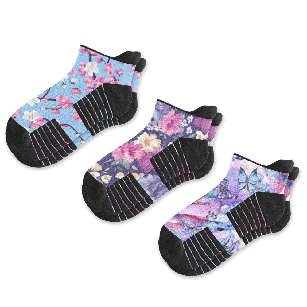 Compression Ankle Socks - Flower Power 3-Pack | Viasox