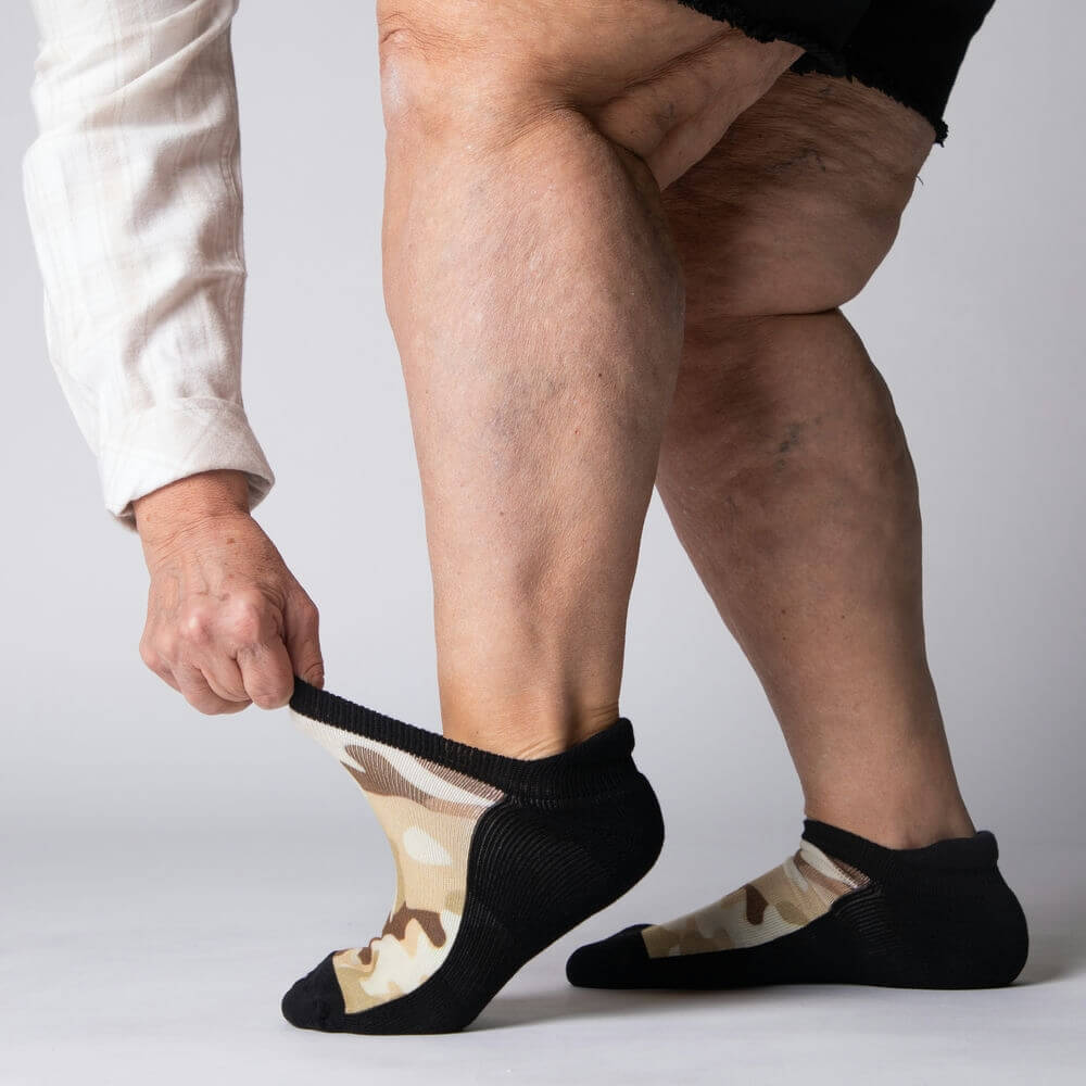 Desert Camo Ankle Socks by Viasox for Rugged Comfort