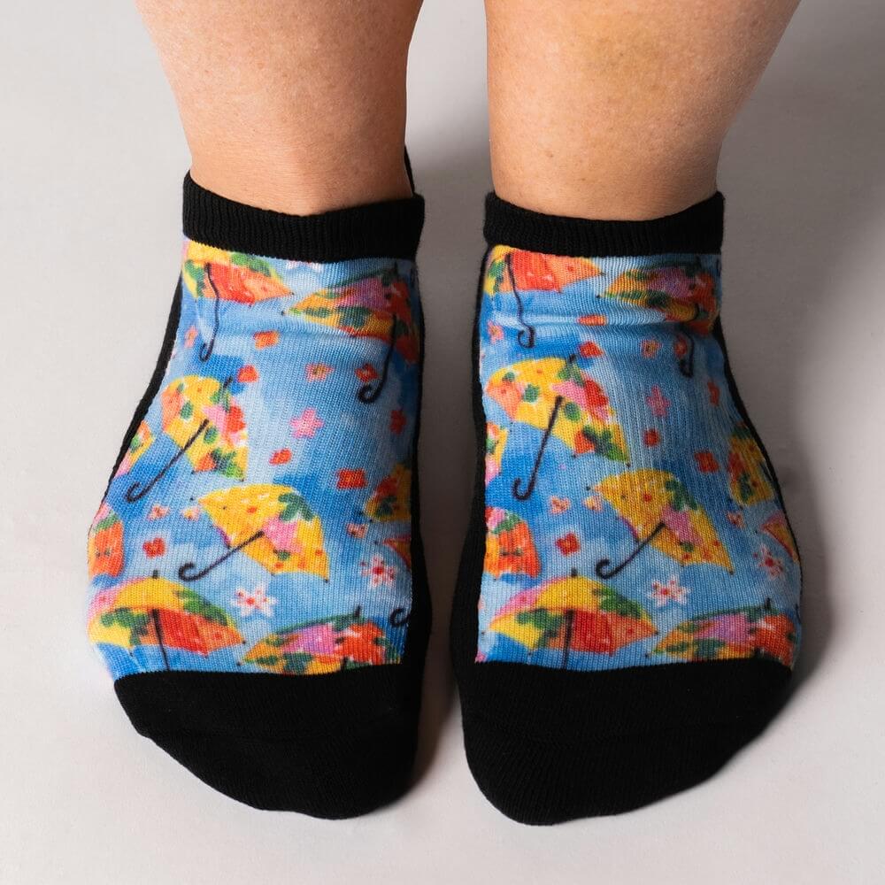 Spring Showers Ankle Socks by Viasox for Everyday Wear