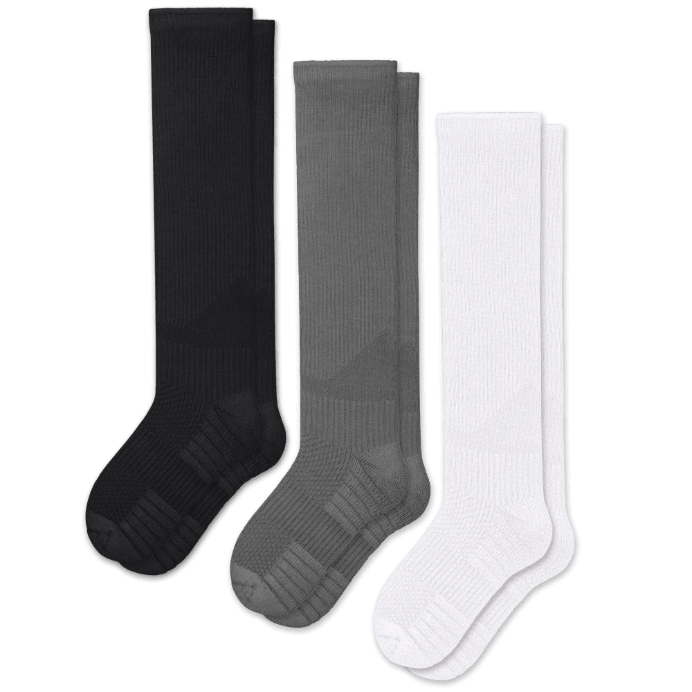 Compression Socks 3-Pack- Black/White/Gray | Viasox