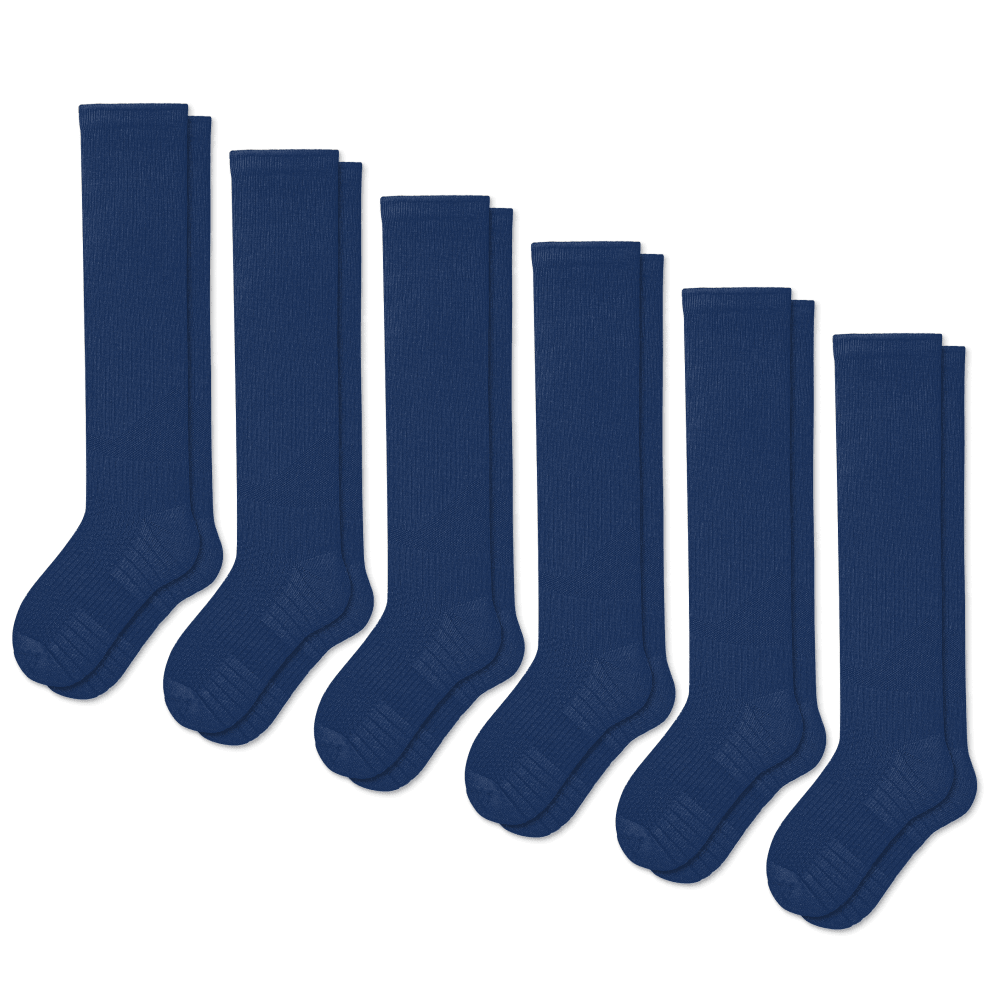 Navy Blue Compression Socks 6-Pack – Support and Comfort by Viasox