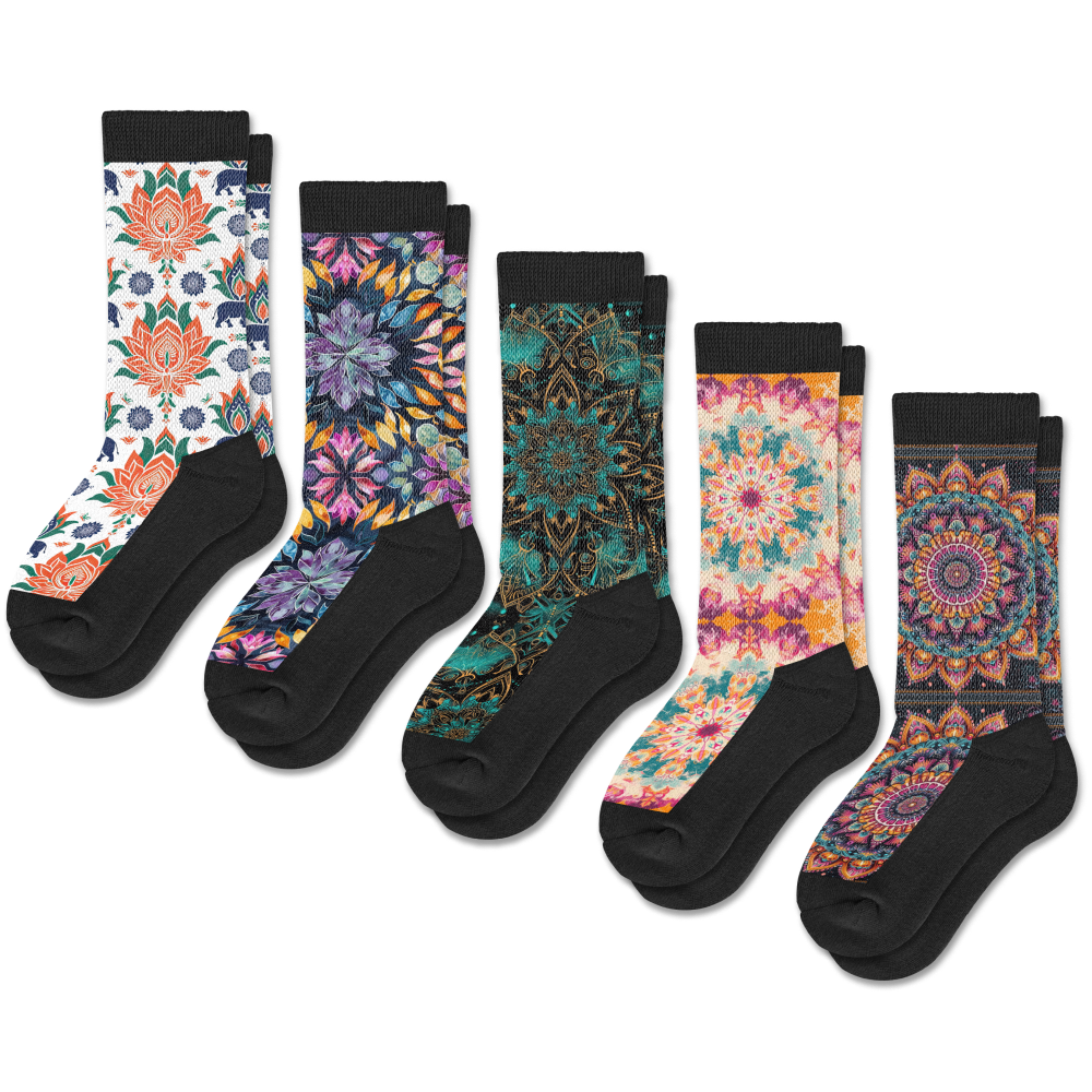 Mandala EasyStretch™ Socks 5-Pack Bundle – Viasox