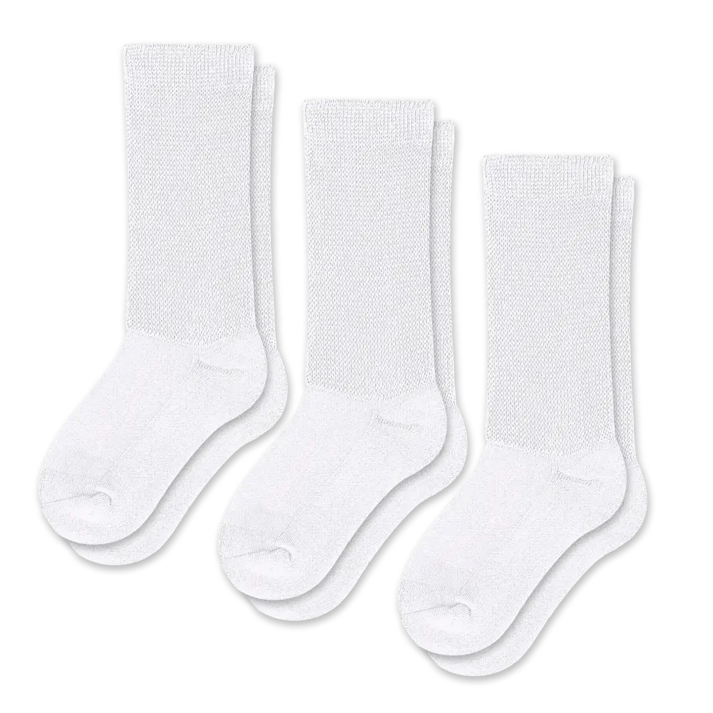 White Socks - Soft & Stretchy 3-Pack For Support | Viasox