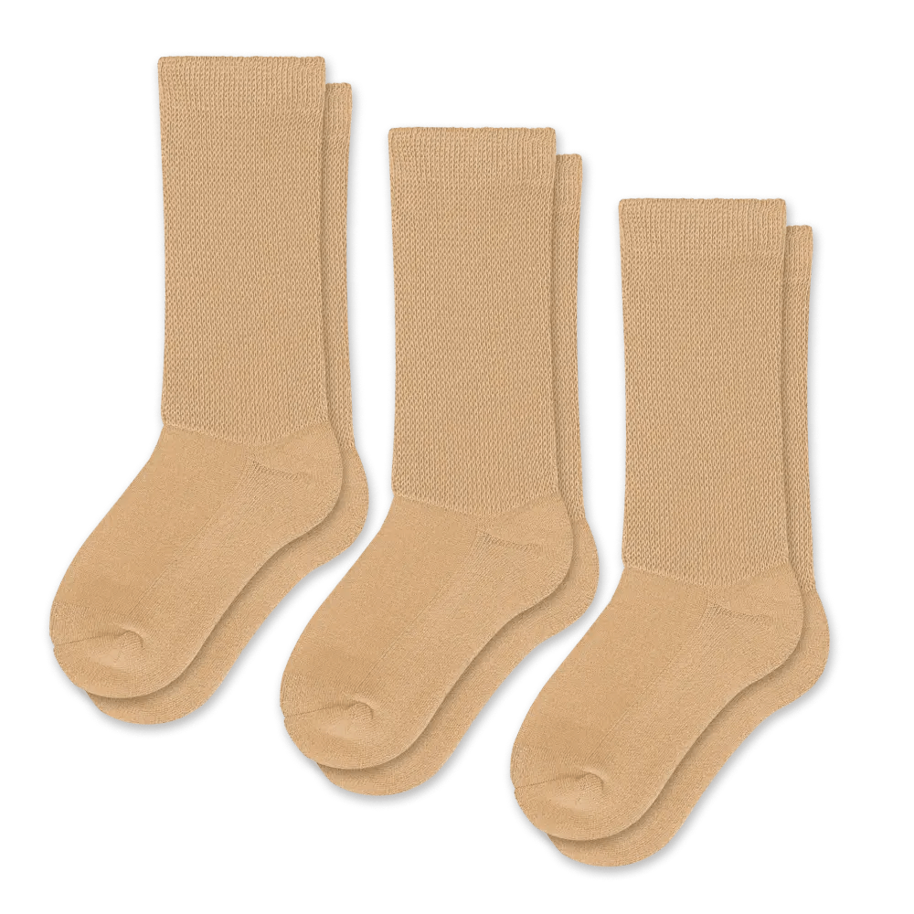 Tan Socks - Soft & Stretchy 3-Pack For Support | Viasox