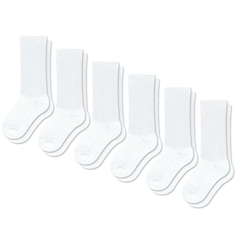 White EasyStretch™ Socks Bundle 6-Pack Comfort & Support From Viasox