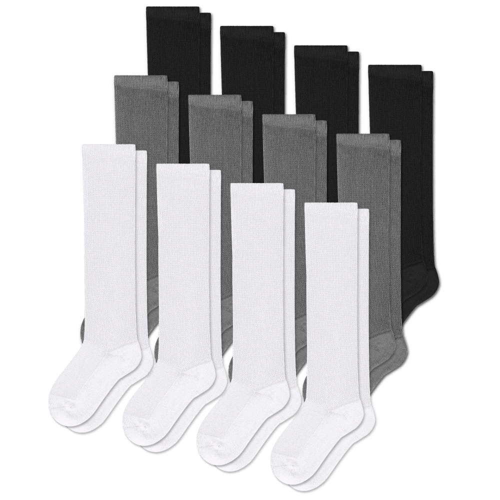Socks For Cold Feet - 12-Pack Black/White | Comfort From Viasox