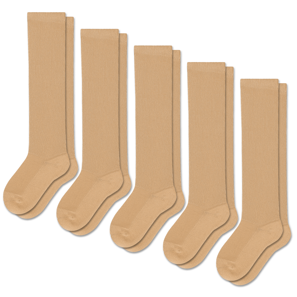Tan EasyStretch™ Socks Bundle 5-Pack – Viasox