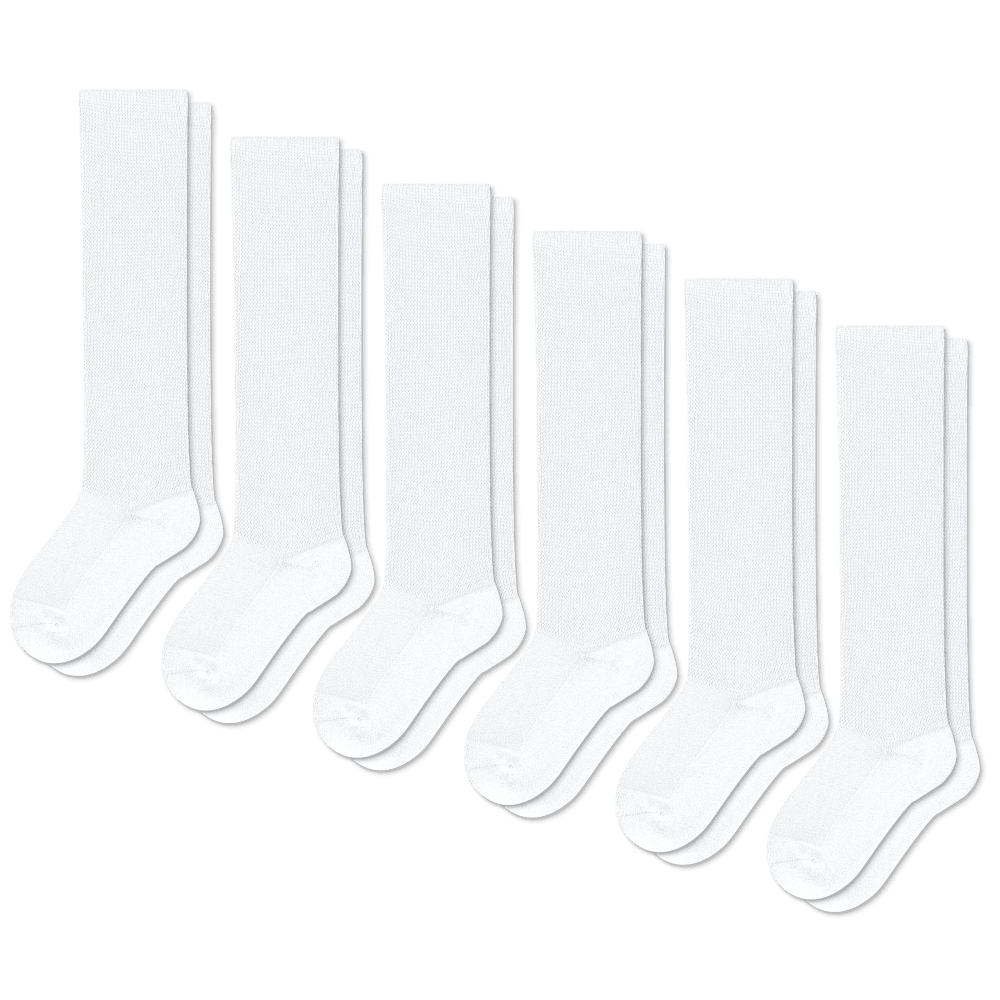 White EasyStretch™ Socks Bundle 6-Pack Comfort & Support From Viasox