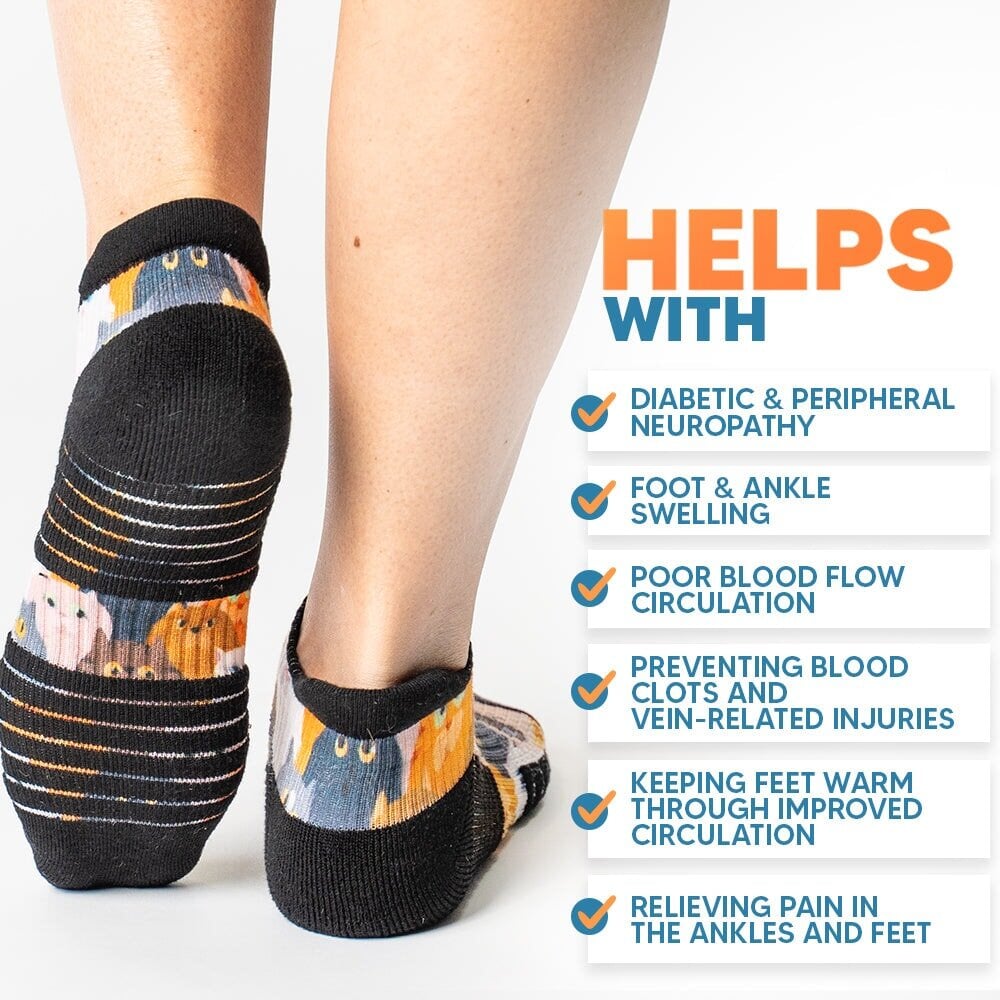 Low-Cut Compression Socks - Dogs Pattern | Viasox